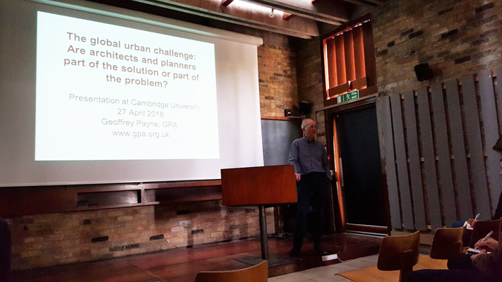 Geoff gives lecture at Cambridge University - GPA // Geoffrey Payne ...